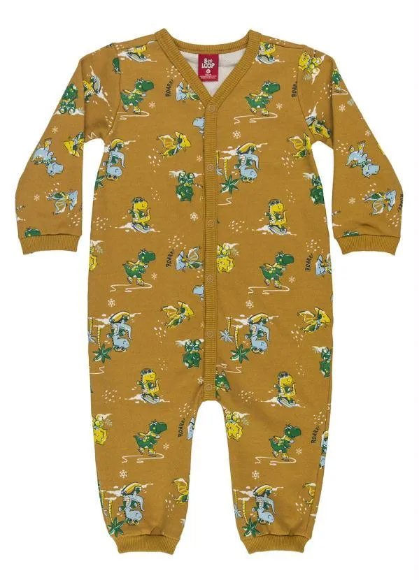 Macacão Longo para Bebê Menino Laranja - Bee Loop