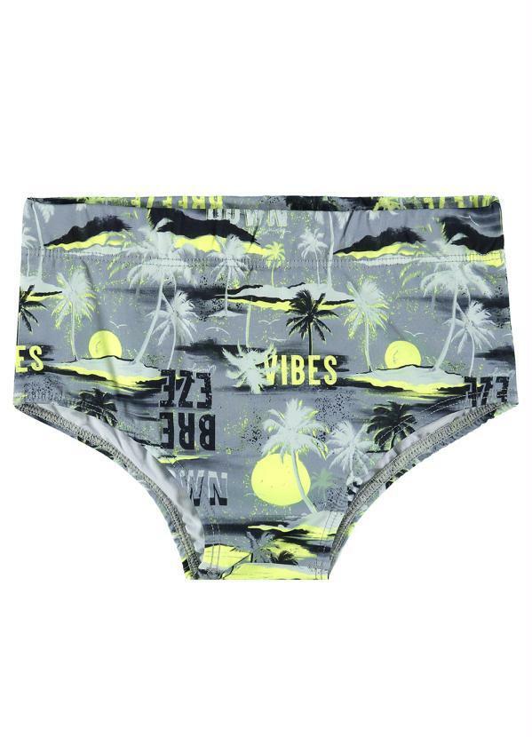 Sunga em Poliéster Fps +50 Infantil Cinza - Quimby