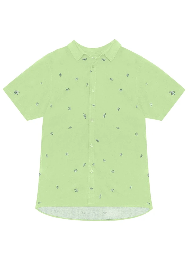 Camisa Juvenil Masculina Em Viscose Verde Minty