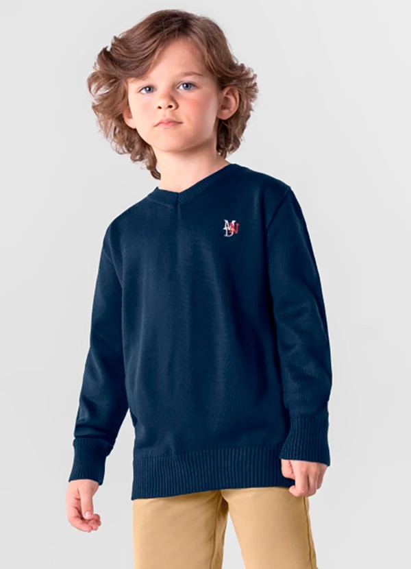 Suéter Tricô Infantil Menino Azul - Brandili