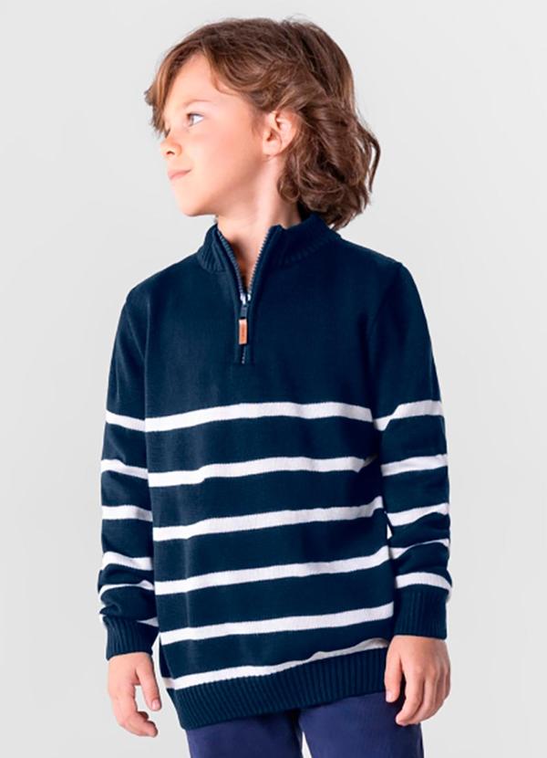 Suéter Tricô Infantil Menino Azul - Brandili