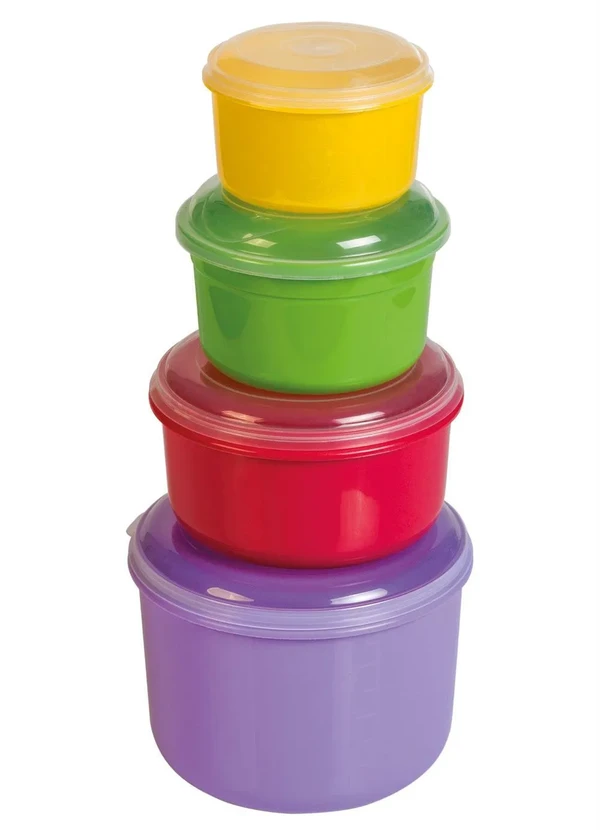 Kit Potes Redondos Color 4 Peças - Lar&Lazer